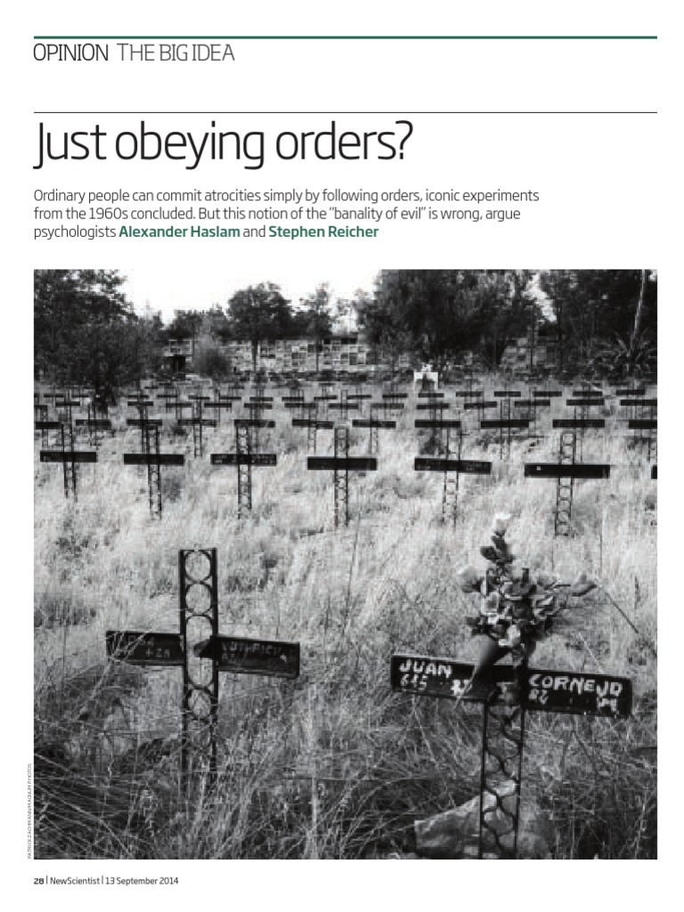 Just Obeying Orders? | Obedience (Human Behavior) | Social Psychology