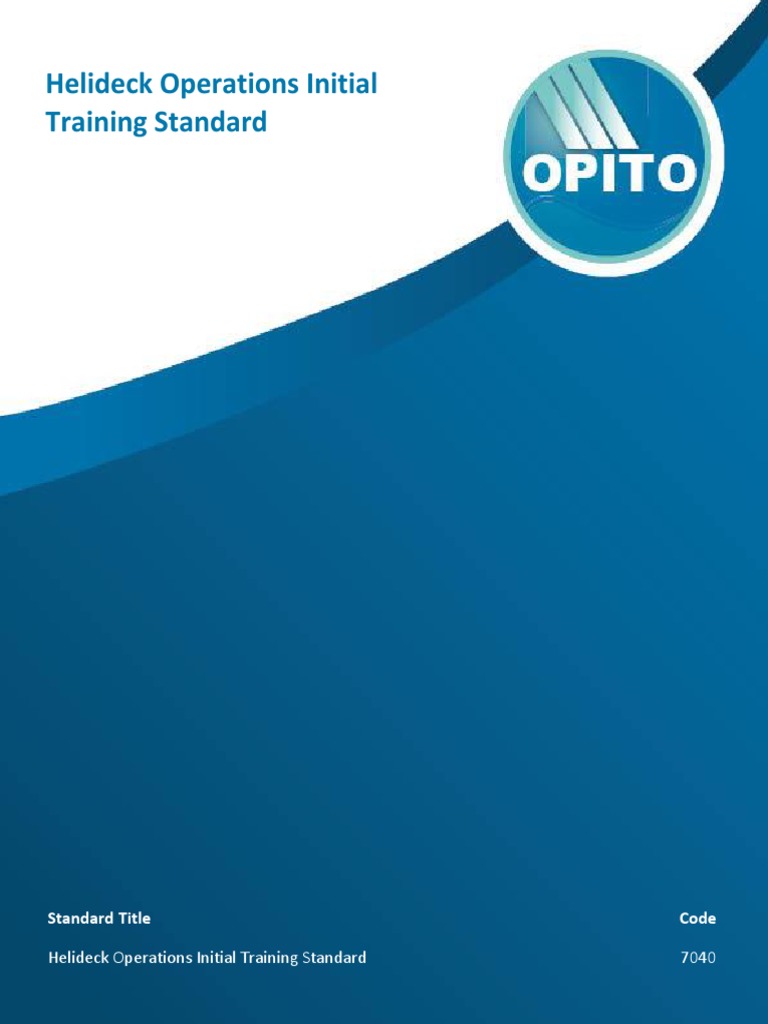 Helideck Operations Initial Training Standard Available From 1st Jan ...