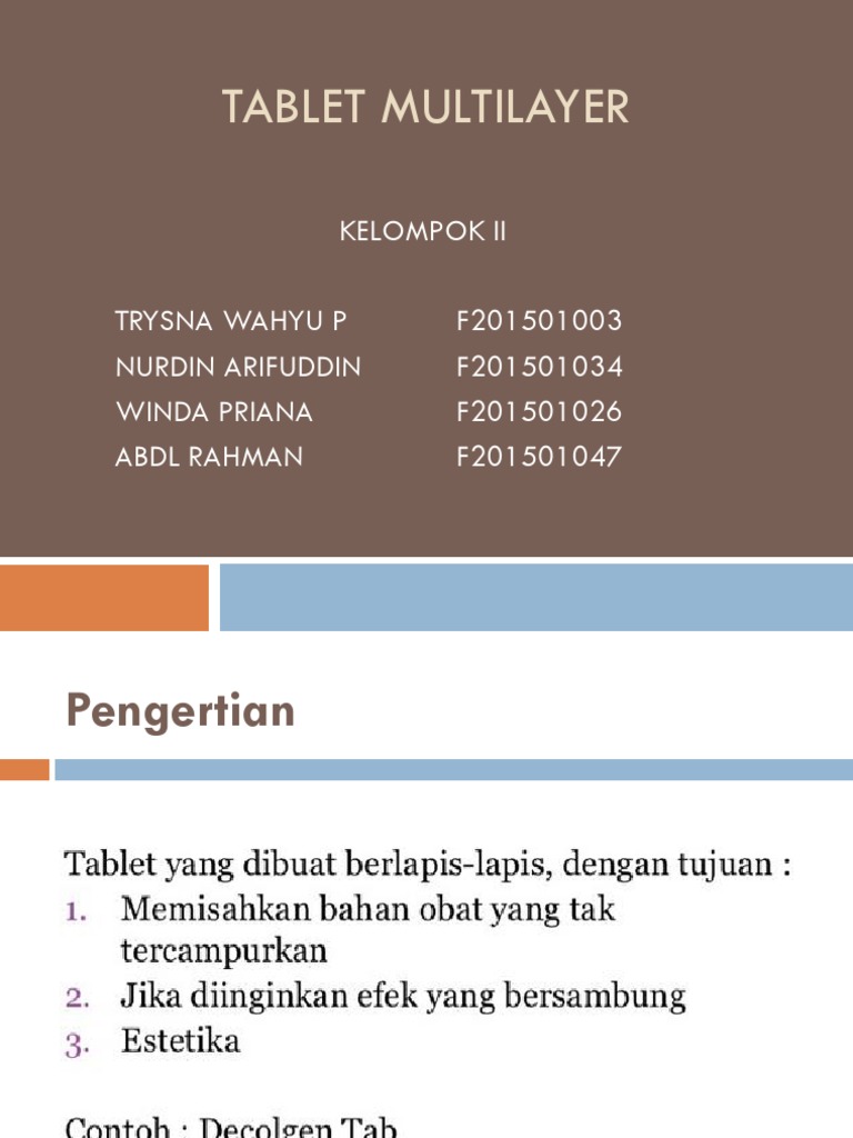 Tablet Multilayer | PDF | Kesehatan Holistik