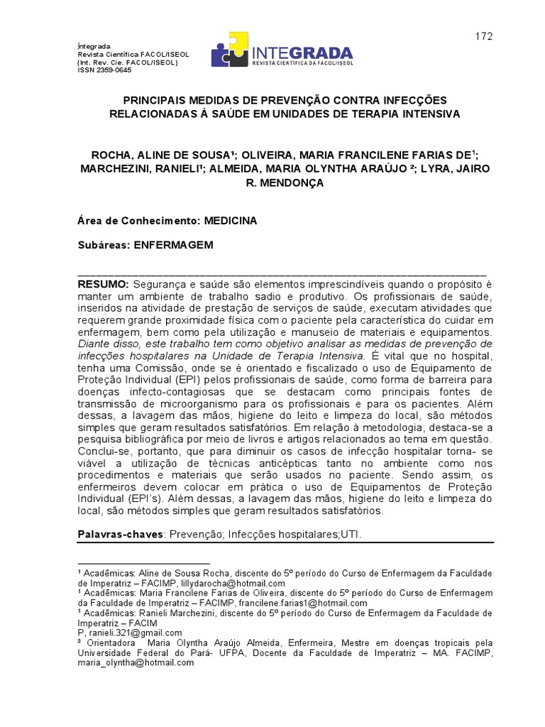 Principais Medidas De Prevenção Contra Infecções Pdf Infecção