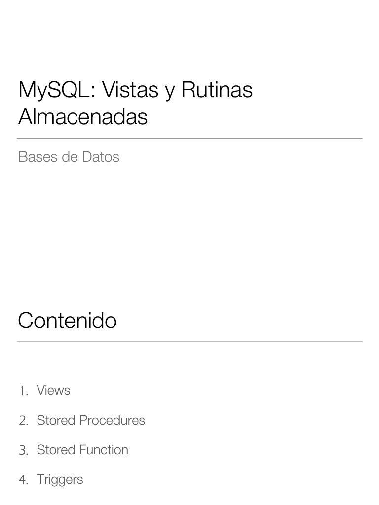 Vistas en MySQL: Conceptos y Ejemplos | PDF | SQL | Ciencias de la ...