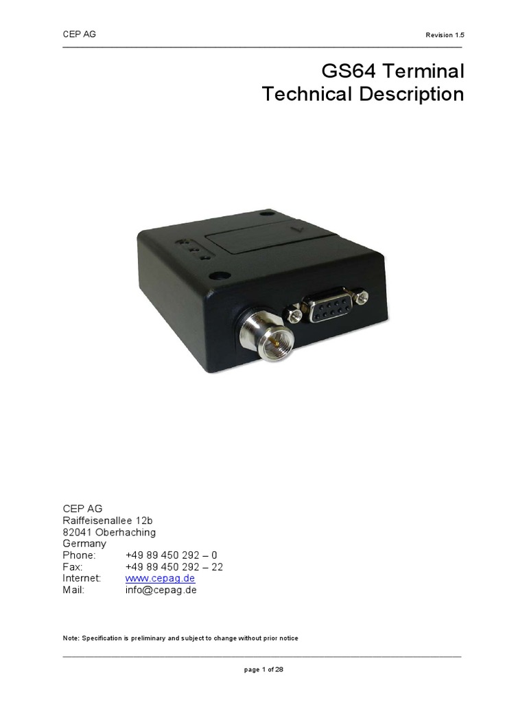 Gs 64 Terminal | PDF | Electrical Connector | Antenna (Radio)
