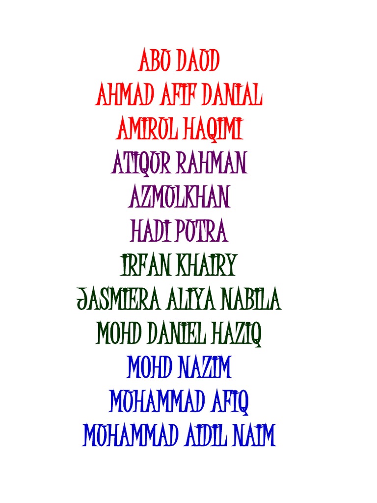 Abu Daud Ahmad Afif Danial Amirul Haqimi: Atiqur Rahman Azmulkhan Hadi ...