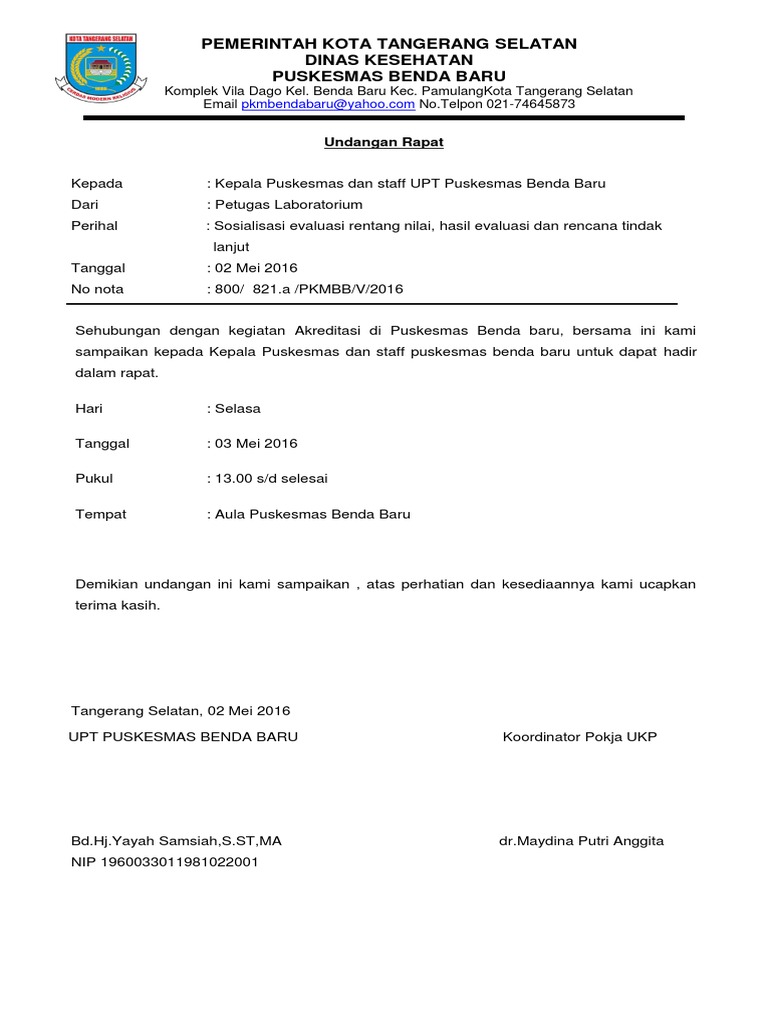 Contoh Nota Dinas | PDF