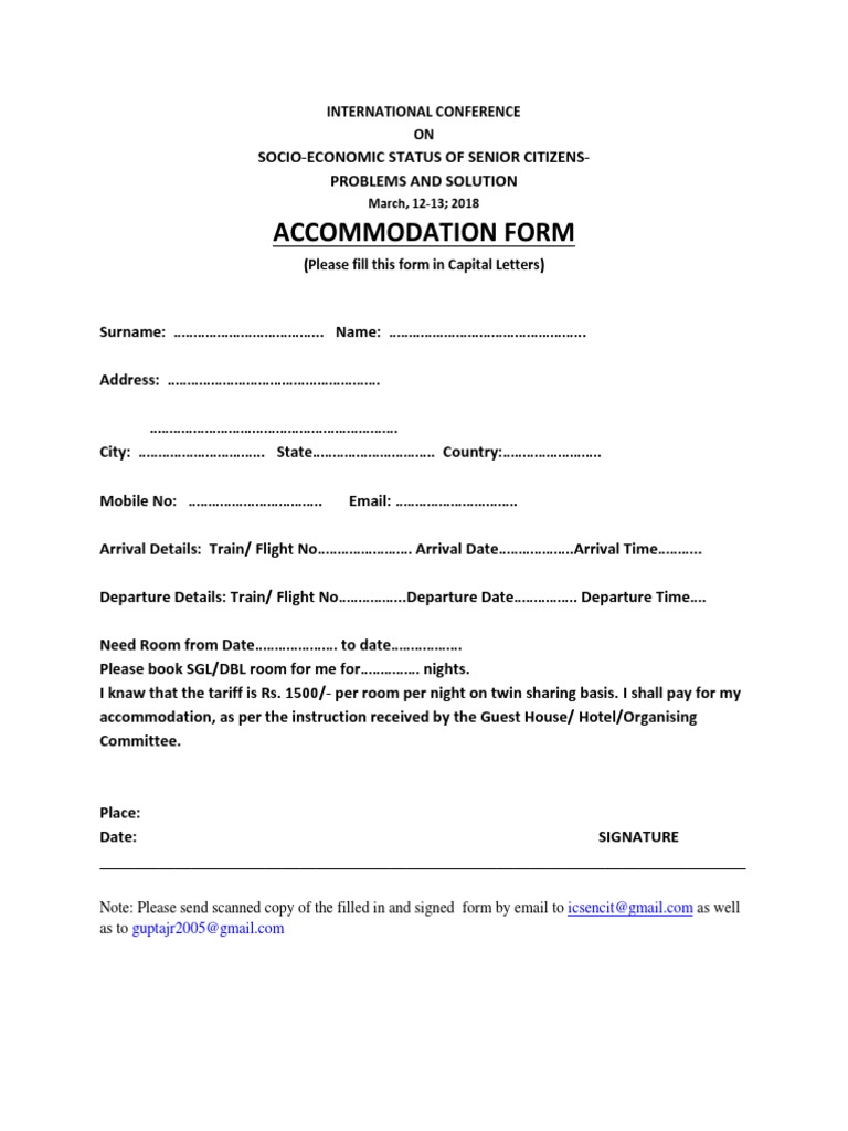 Accomodation Form | PDF