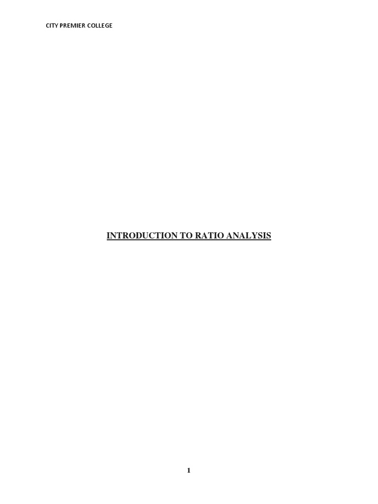 Ratio Analysis Project | PDF | Working Capital | Revenue