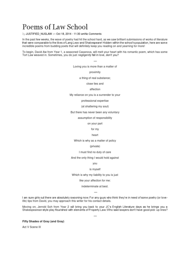 Poems of Law School | Murder | Witness