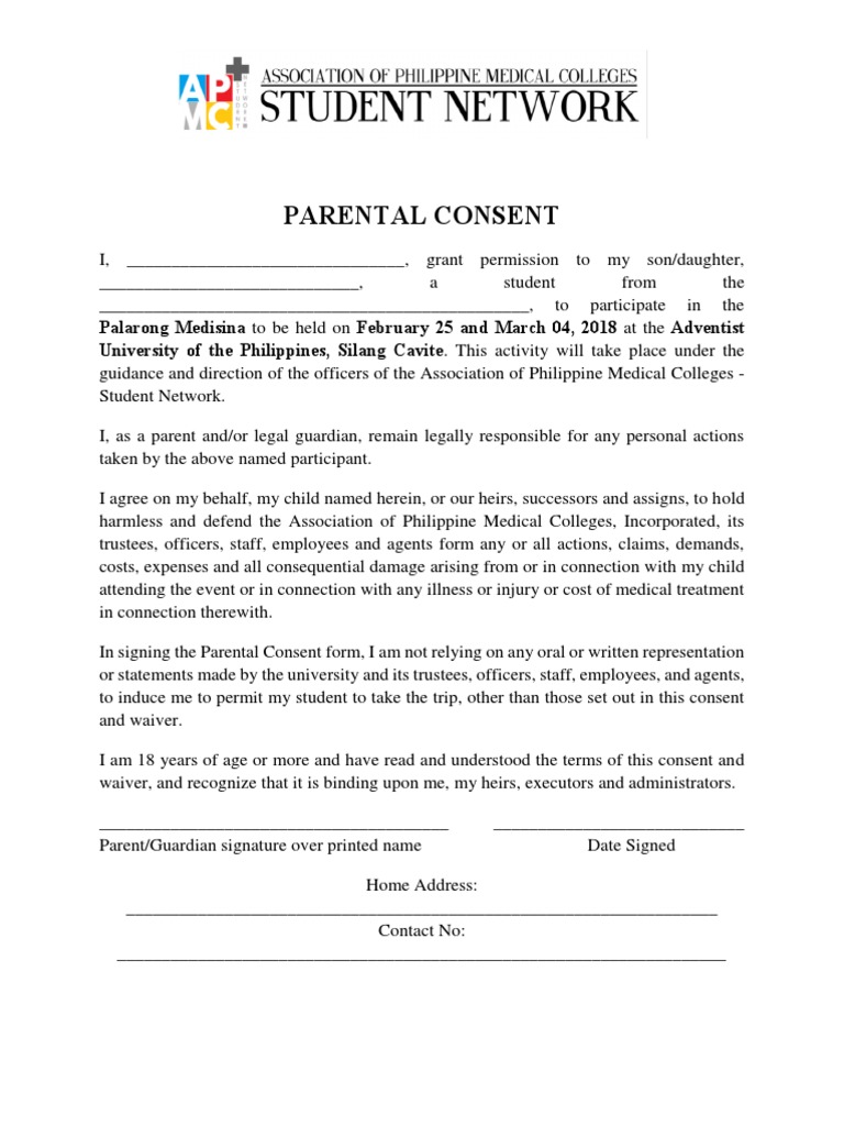 Waiver and Parental Consent | PDF | Consent | Legal Guardian