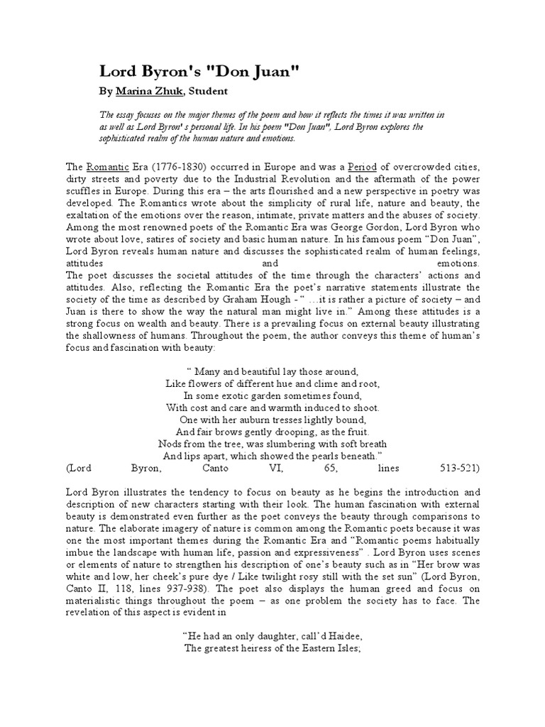 Don Juan | PDF | Lord Byron | Romanticism