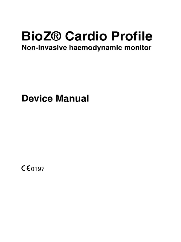 Monitor Hemodinamia Bioz Cardioprofile Manual | PDF | Electrical ...