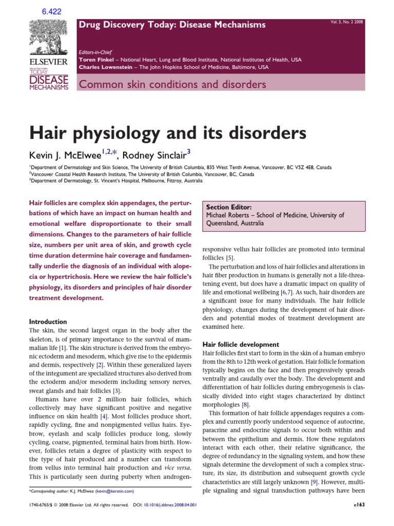 Hair Physiology and Its Disorders | PDF | Hair Loss | Hair