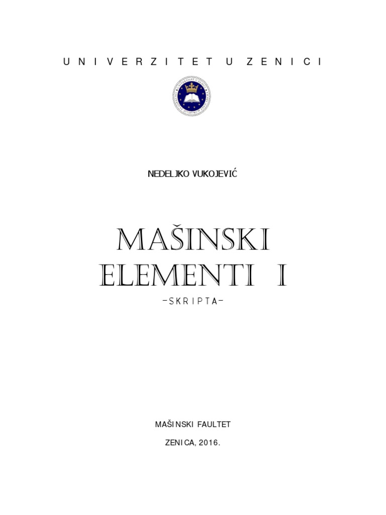 Mašinski Elementi I Skripta Za Usmeni | PDF