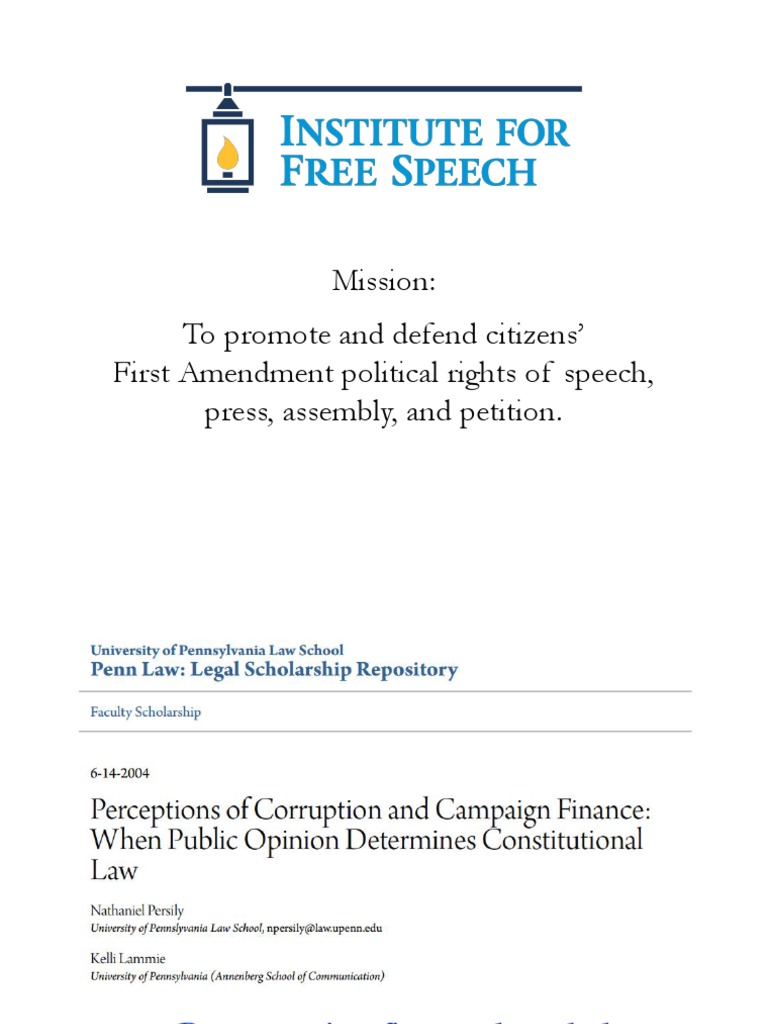 Mission: To Promote and Defend Citizens' First Amendment Political ...