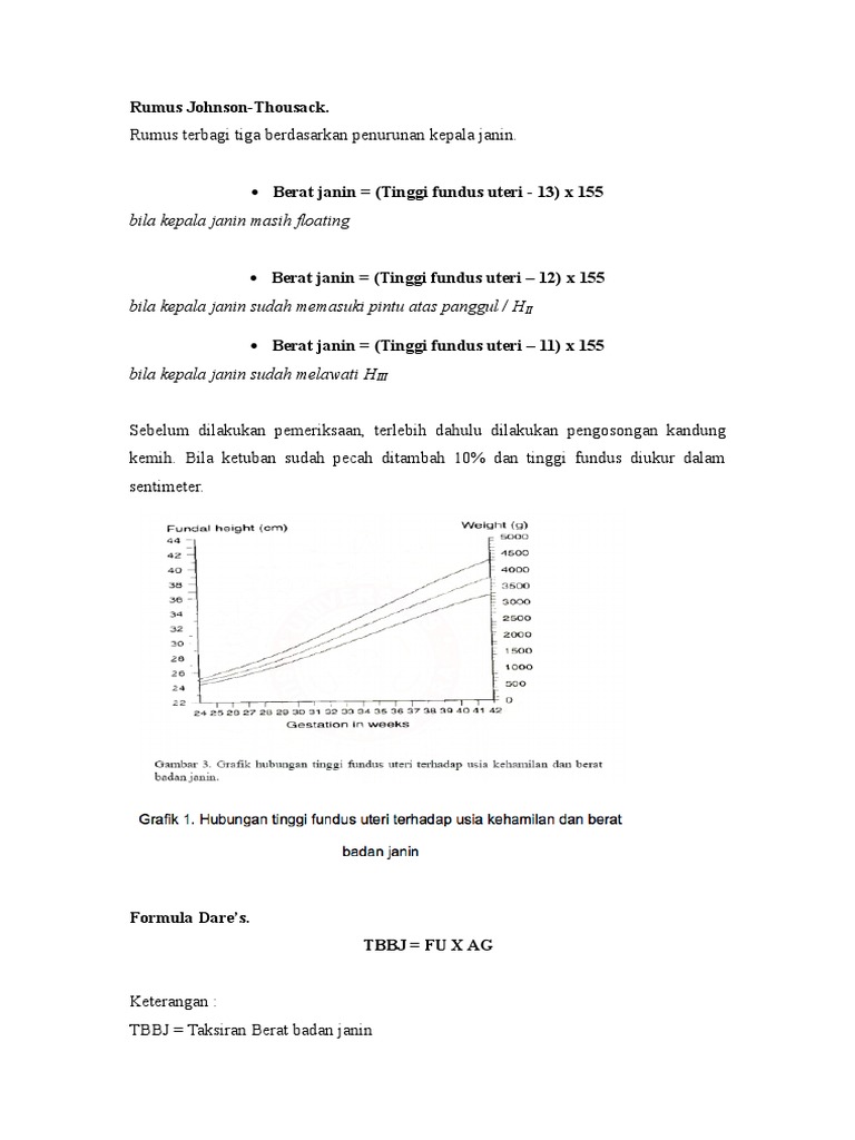 Bila Kepala Janin Masih Floating: Rumus Johnson-Thousack | PDF