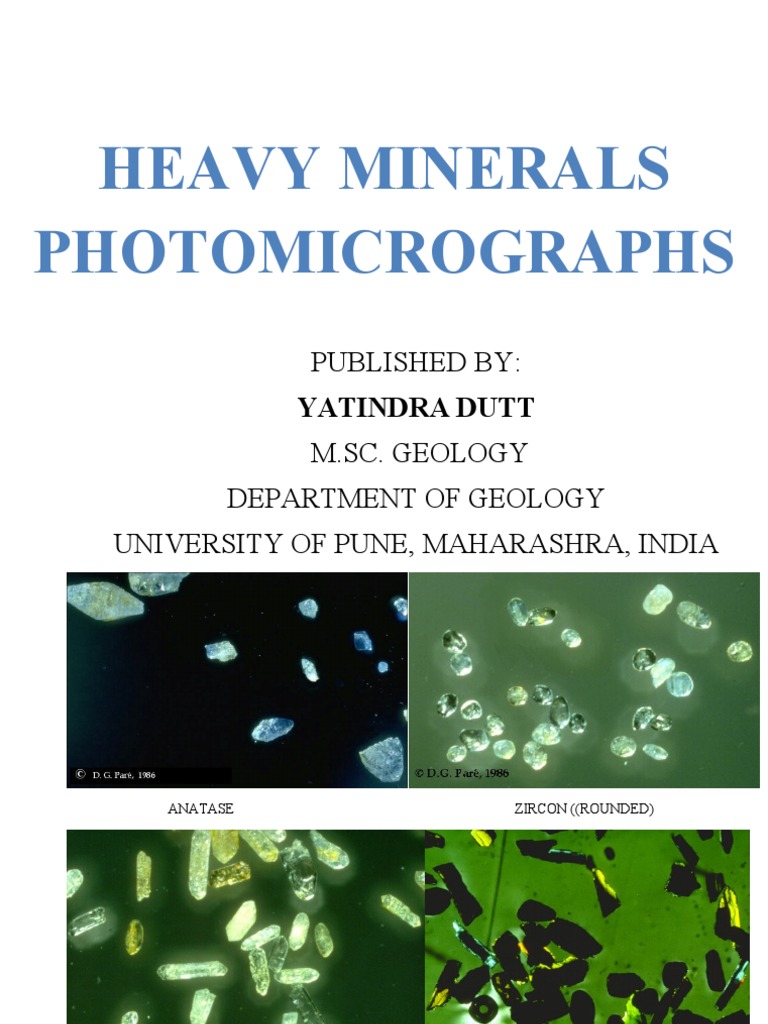 Photomicrographs of Heavy Minerals | PDF