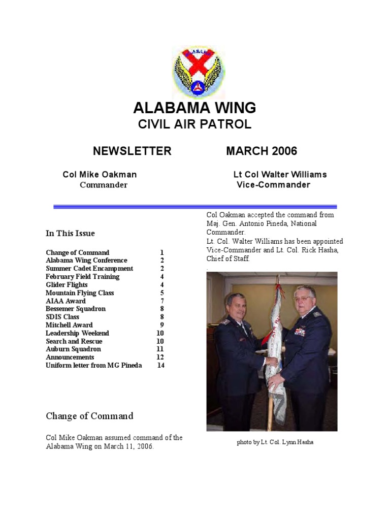 Alabama Wing - Mar 2006 | PDF | Awards And Decorations Of The Civil Air ...