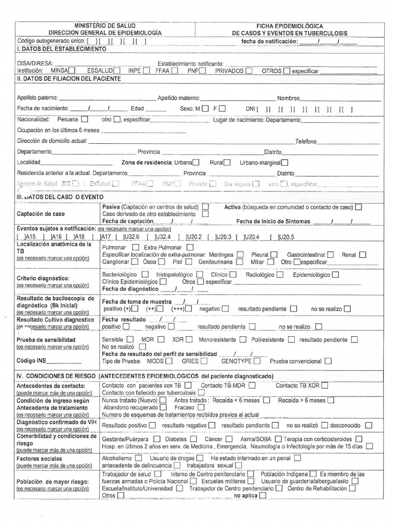 Ficha de Notificación de TBC | PDF