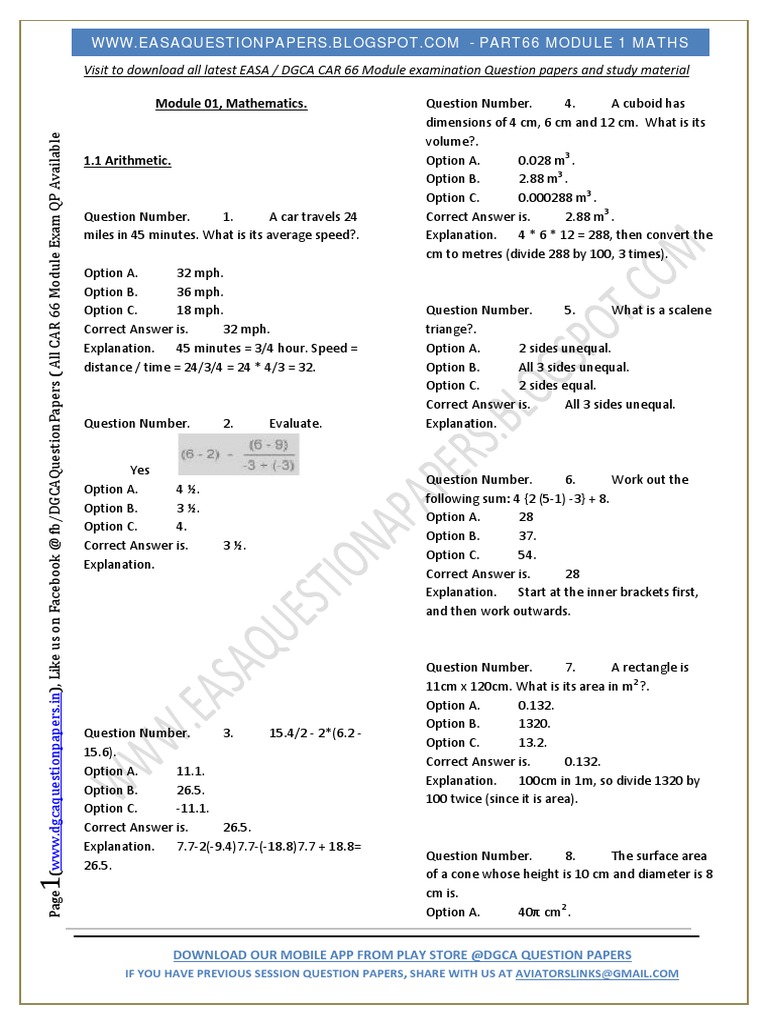 EASA Part-66 Exam Questions of Module 01 - Part II | PDF | Torque | Nut ...