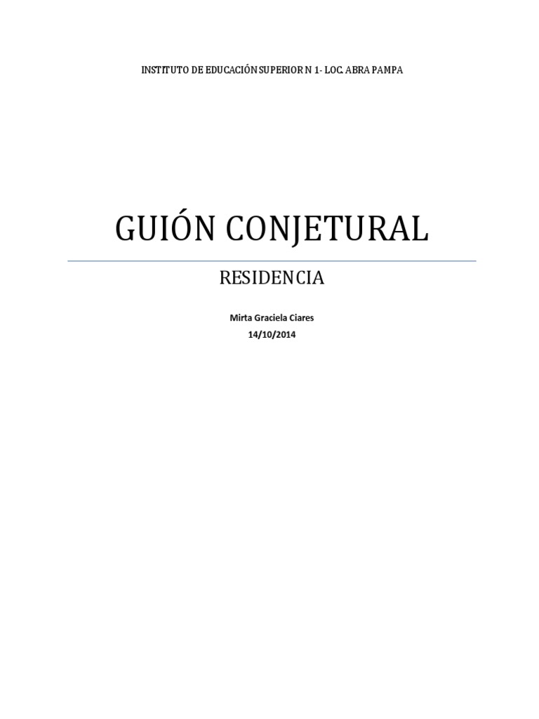 Guión Conjetural | PDF