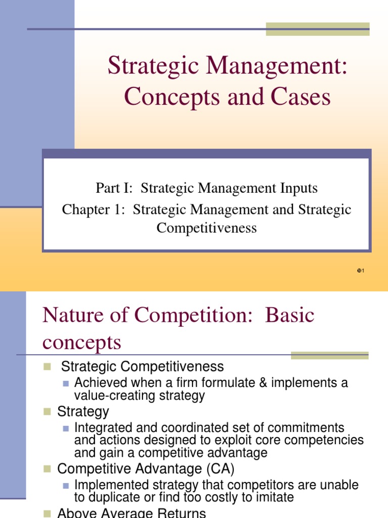 Strategic Management: Concepts and Cases | PDF | Competitive Advantage ...
