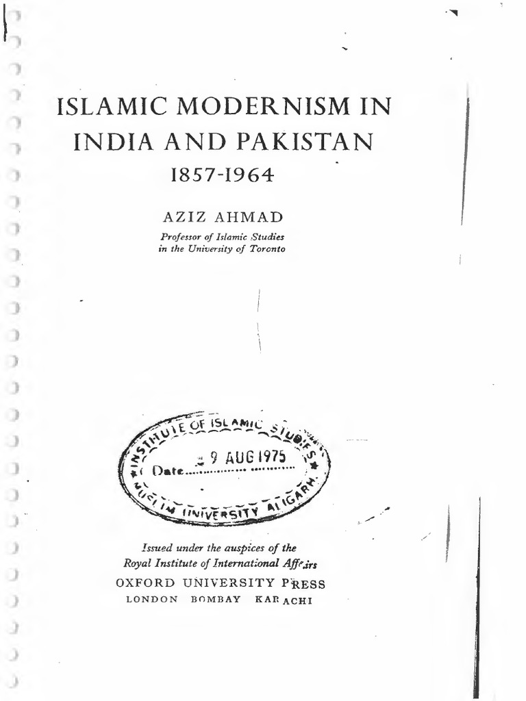 (Aziz Ahmad) Islamic Modernism in India and Pak | PDF | Mughal Empire ...