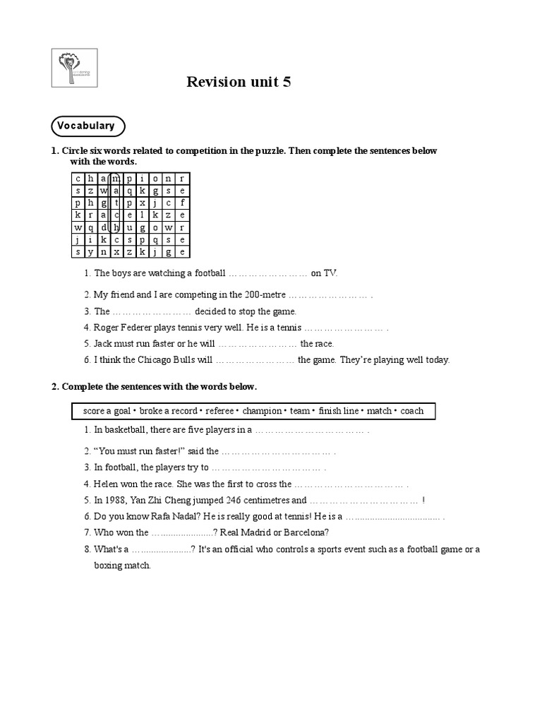 Revision Unit 5 2º ESO | PDF | Sports | Leisure