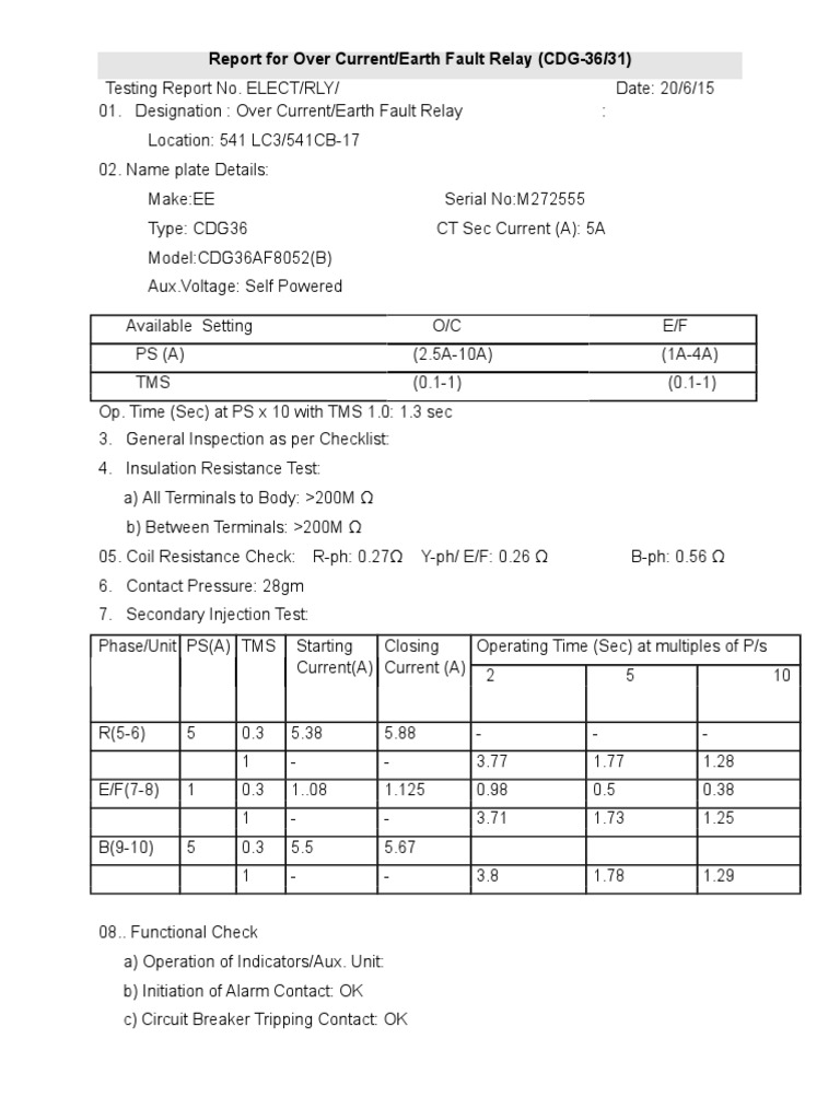 RELAY Report Formats | PDF | Relay | Electrical Resistance And Conductance