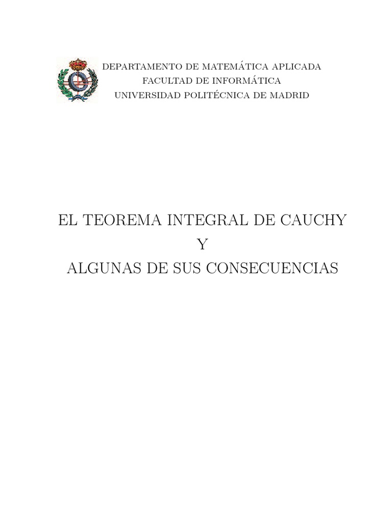 Teorema Integral de Cauchy y Consecuencias | PDF | Integral | Curva