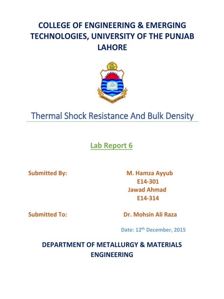 Lab 6 Ceramics and Glass | PDF | Refractory | Density