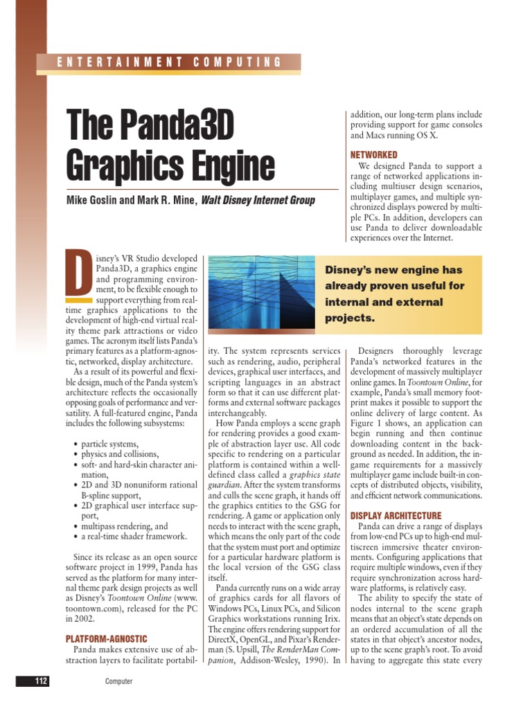 Computer Oct04 Panda Engine | PDF | Computer Graphics | Rendering ...
