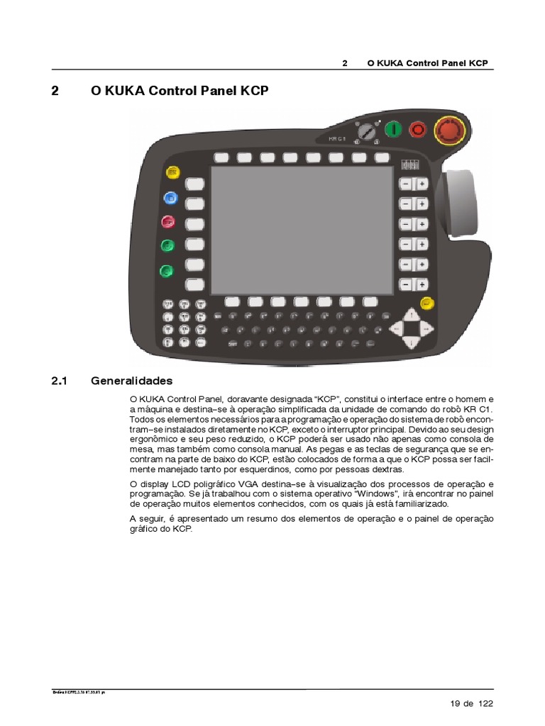2 O KUKA Control Panel KCP: 2.1 Generalidades | PDF | Janela ...