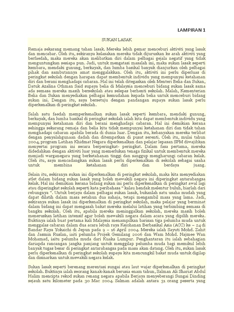 Unit 2 - Teks Sukan Lasak | PDF