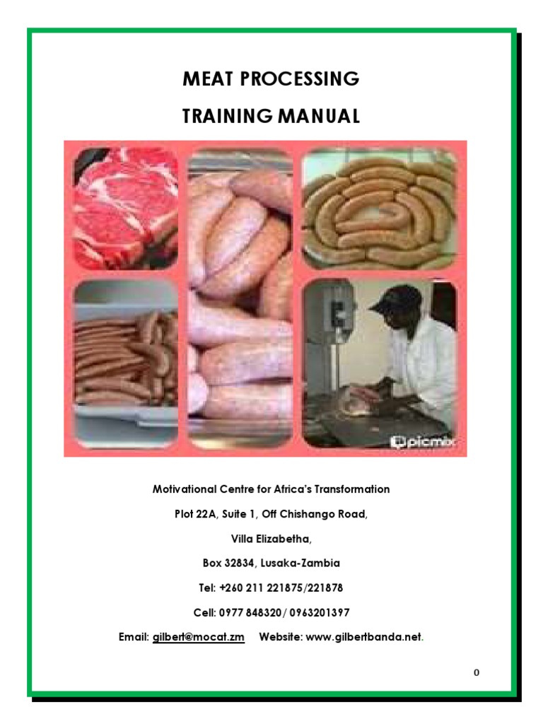 Meat Processing Training Manual: A Guide to Equipment, Standard ...