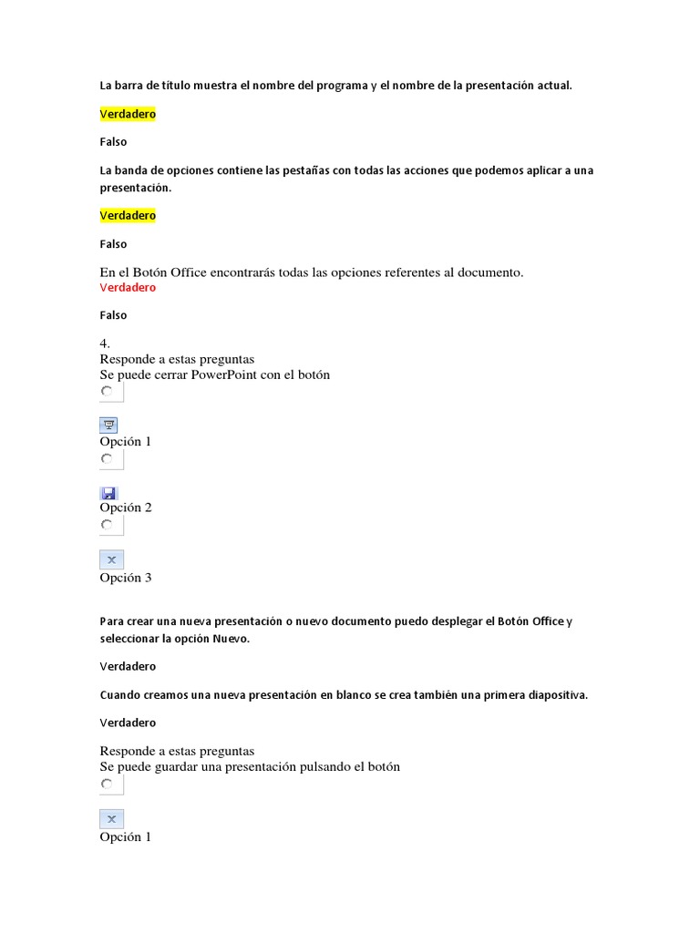 PowerPoint preguntas y respuestas | PDF | Microsoft PowerPoint | Software