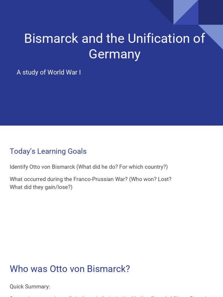Bismarck and The Unification of Germany | PDF | Otto Von Bismarck ...