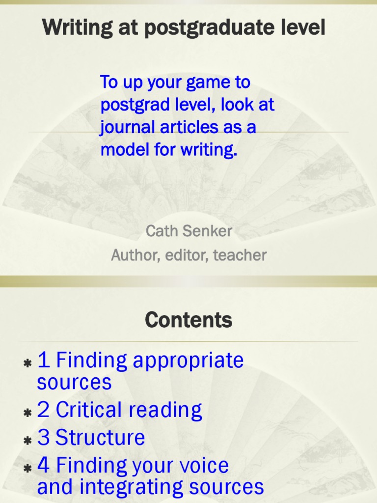 Postgraduate Academic Writing Guide | PDF | Argument | Essays