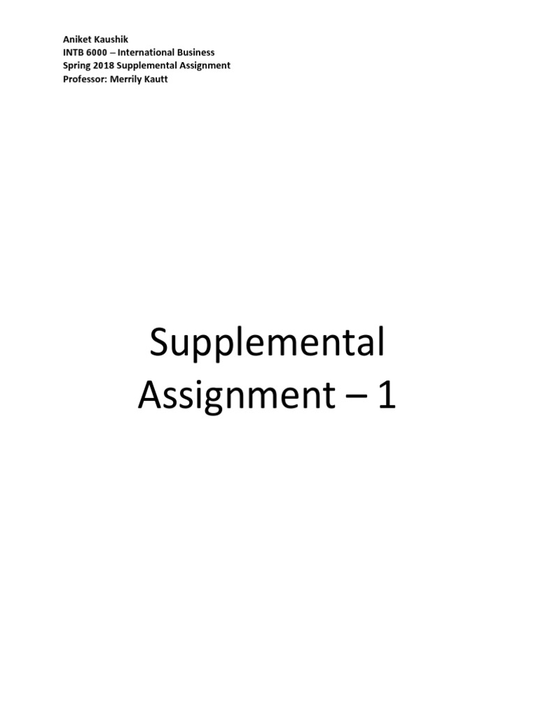 Supplemental Assignment | PDF | World Economic Forum | Public Sphere