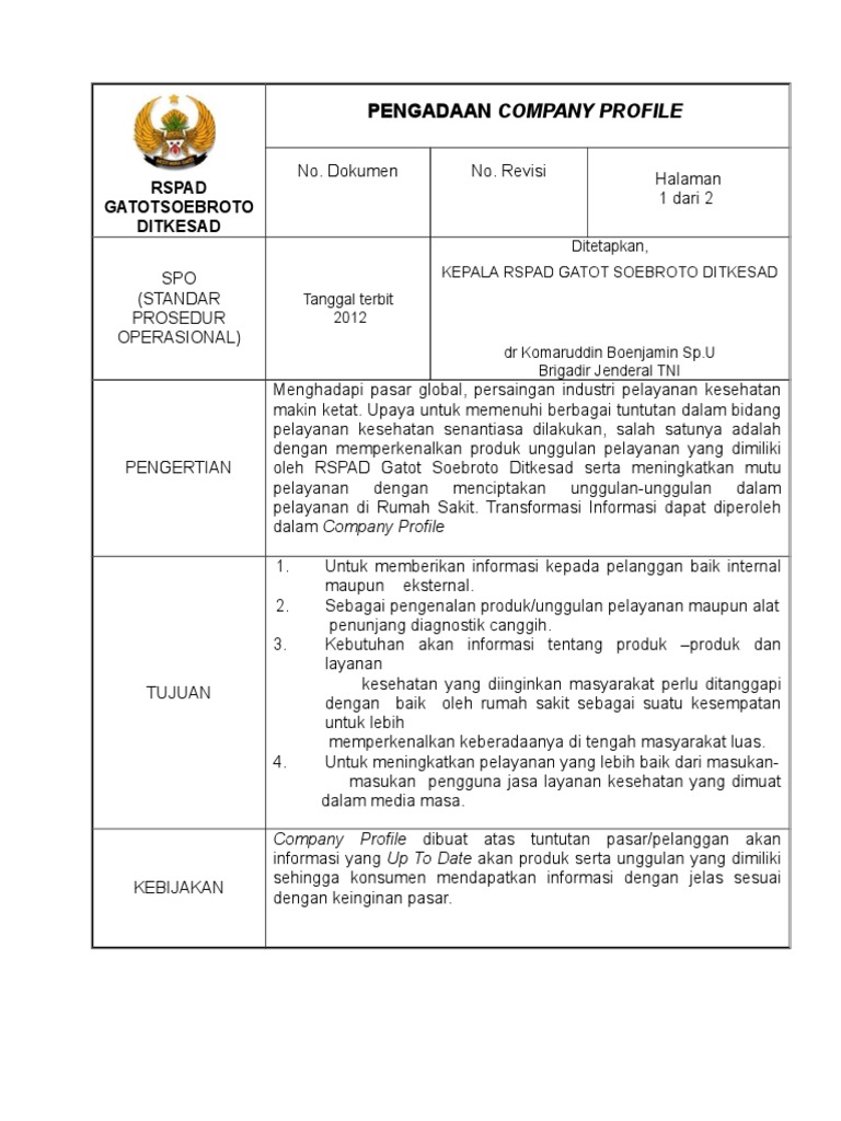 Sop Company Profil | PDF