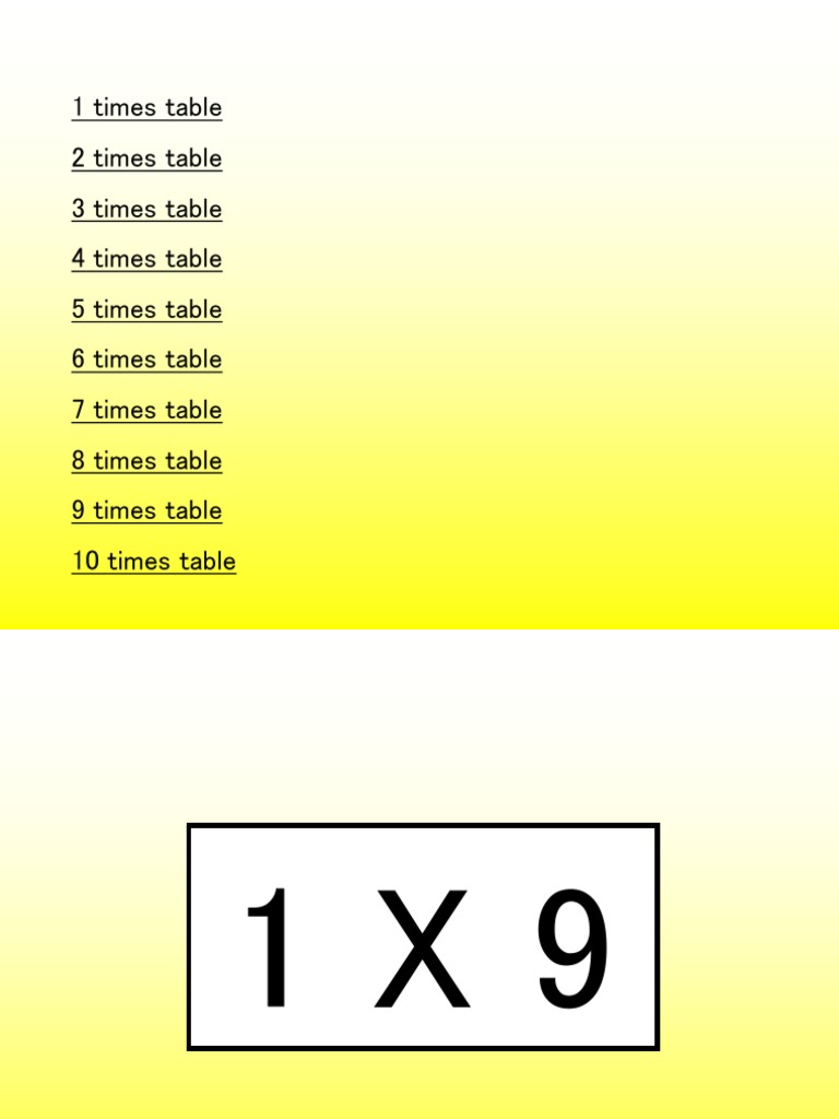 Times Tables | PDF
