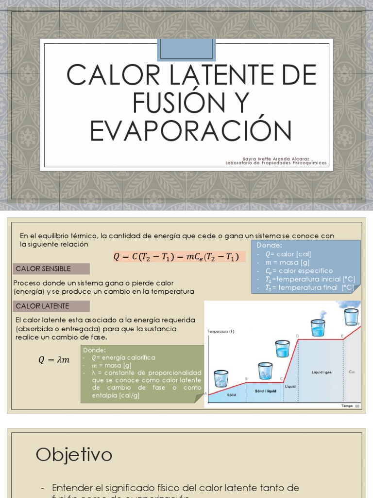Calor Latente de Fusión y Evaporación | PDF | Calor latente | Calor