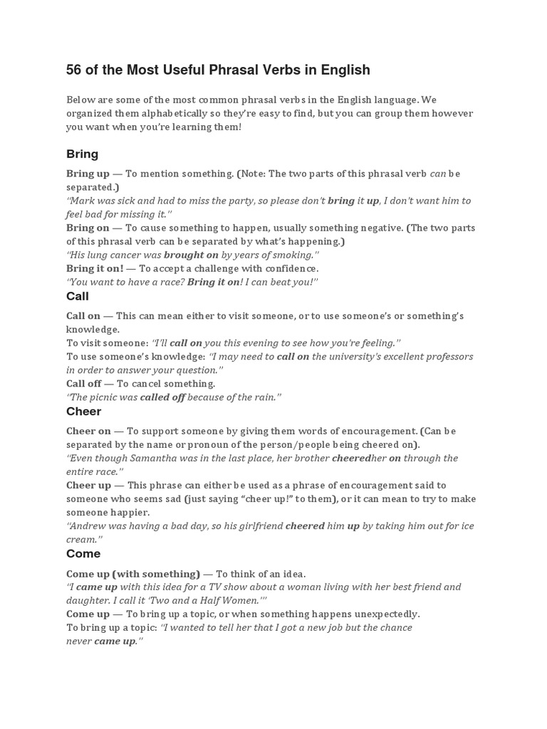 Essential English Phrasal Verbs | PDF | English Language