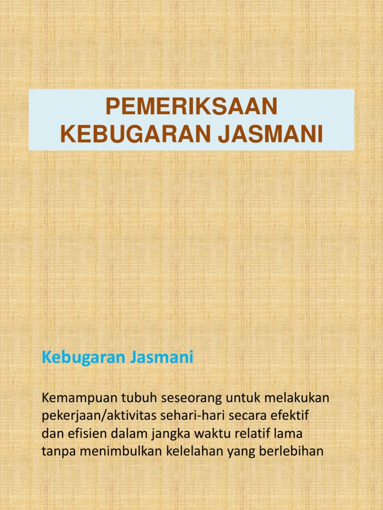 Pemeriksaan Kebugaran Jasmani | PDF