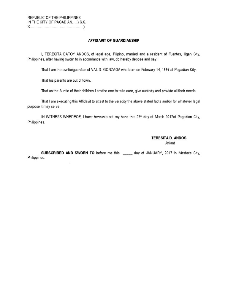Certificate of Guardianship | PDF
