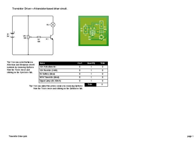 Transistor Driver-A Transistor-Based Driver Circuit.: Name Cost ...