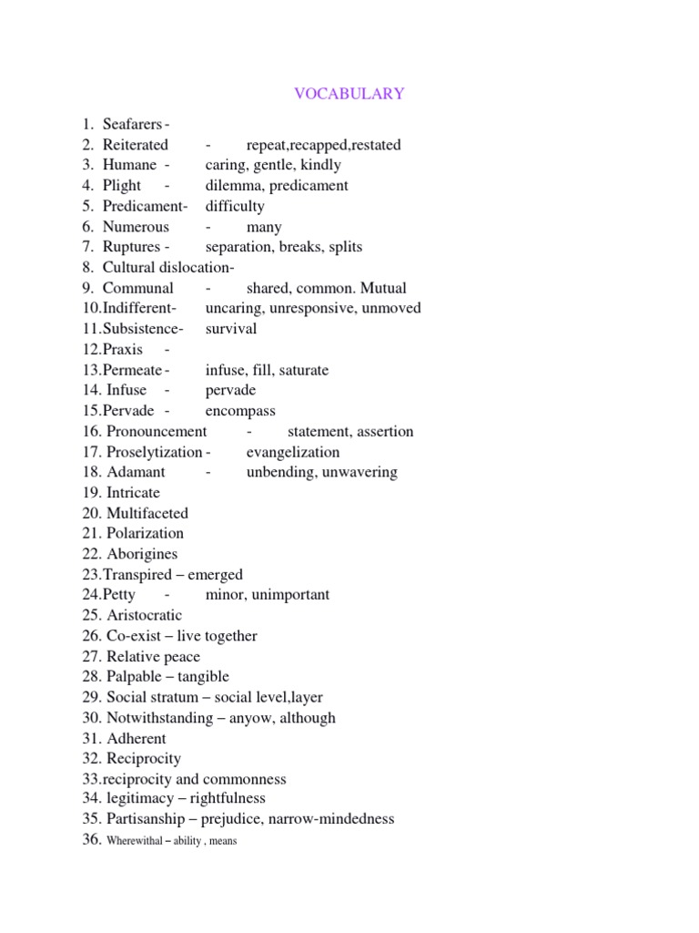 Vocabulary: Wherewithal - Ability, Means | PDF | Politics (General ...