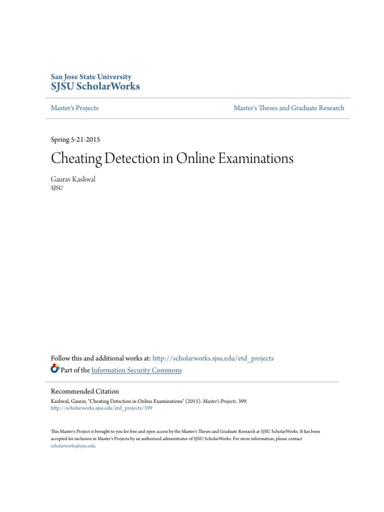 Cheating Detection in Online Examinations | PDF | Machine Learning ...