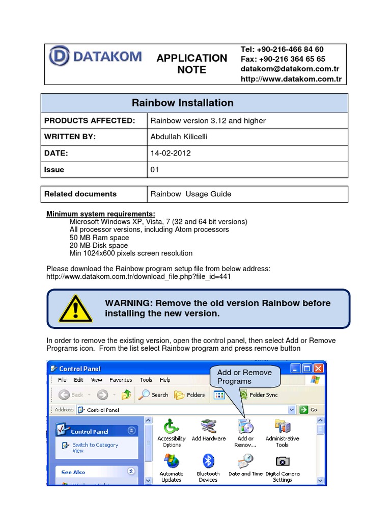 Rainbow Installation | PDF | Icon (Computing) | Installation (Computer ...