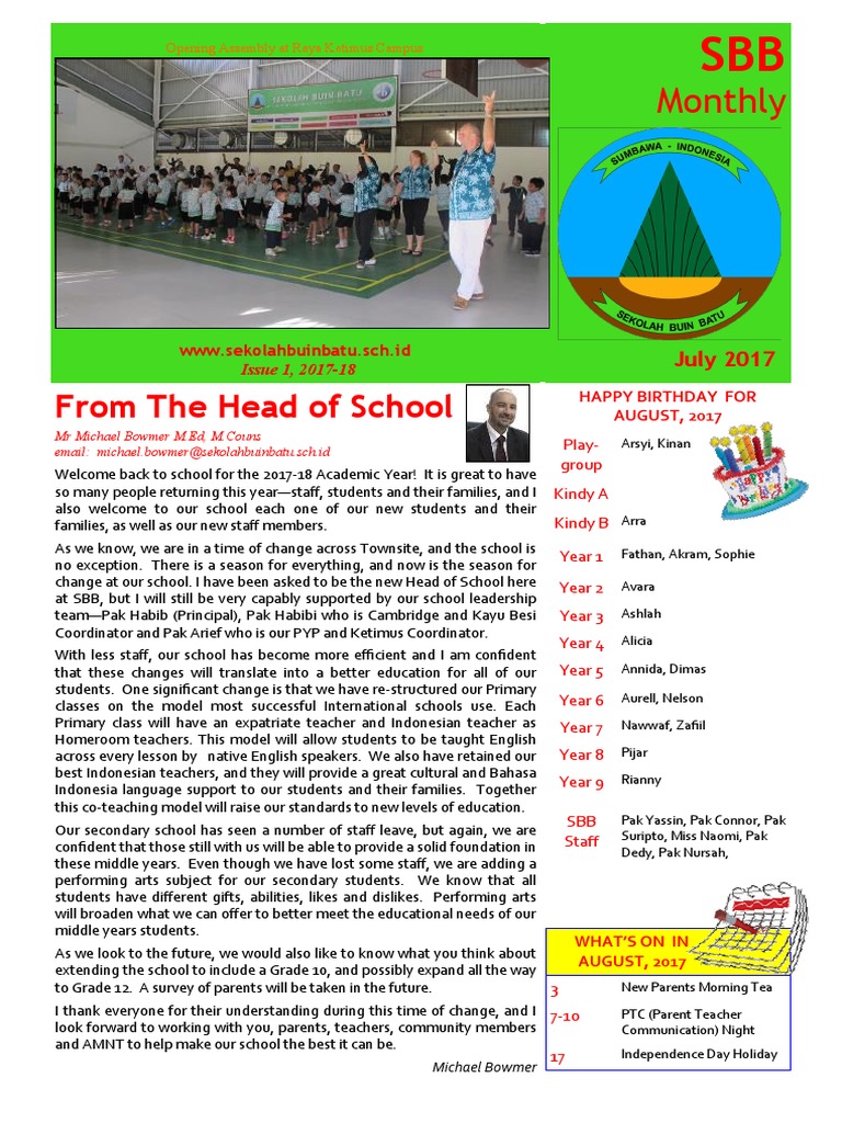 2017 July SBB News | PDF | Community | Learning