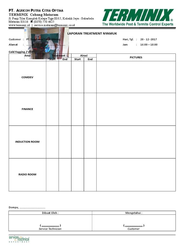 Pt. A P C O: TERMINIX Cabang Mataram | PDF
