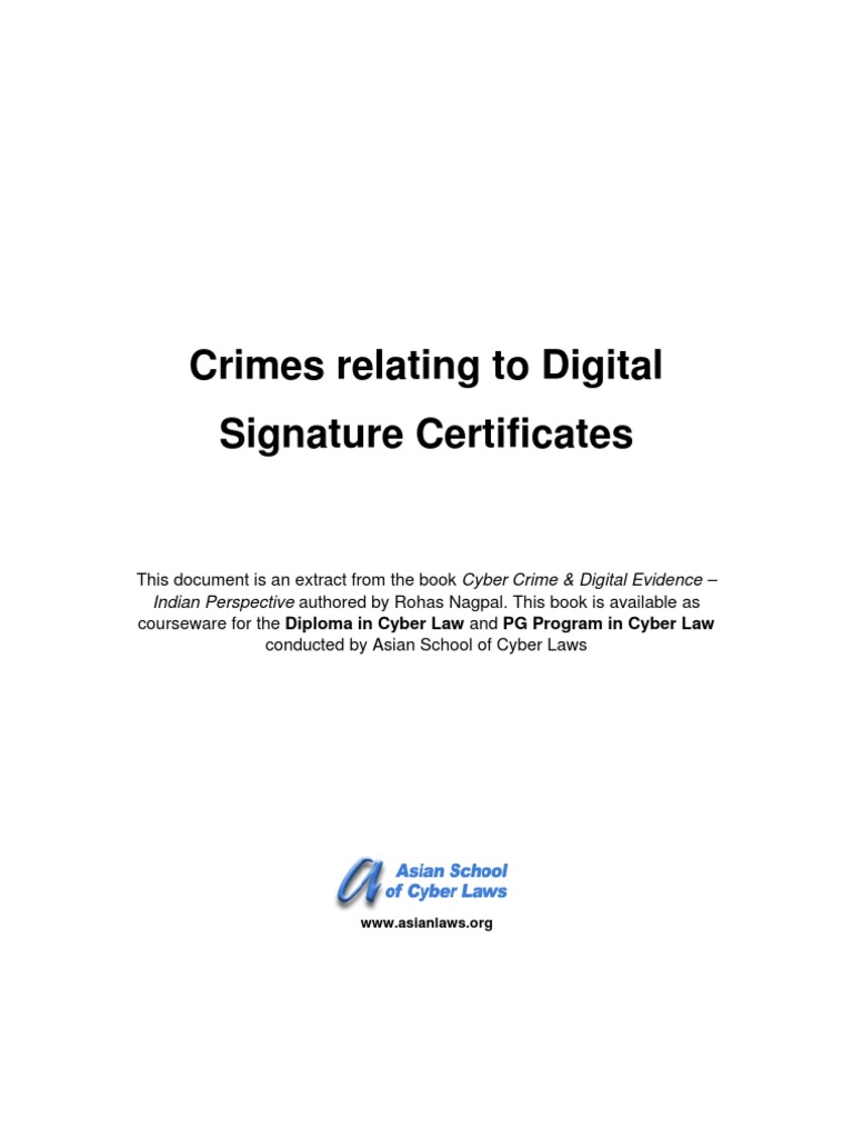 Digital Signature Crimes | PDF | Cybercrime | Fraud